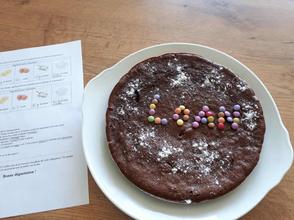 Confection d’un gâteau au chocolat – Ecole Sainte Marie Réaumur